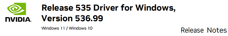 Nvidia 536.99 업데이트 내역