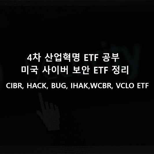 4차 산업혁명 ETF 공부 세 번째 - 미국 사이버 보안 ETF 6개 정리 ( CIBR, HACK, BUG, IHAK,WCBR, VCLO ETF)