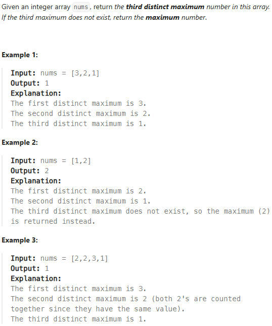 [Python] 414. Third Maximum Number