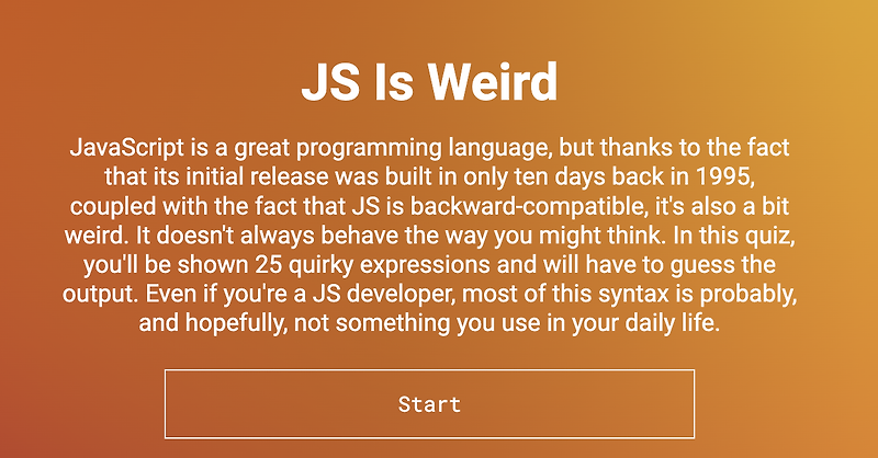 JS Is Weird! 자바스크립트는 이상해?