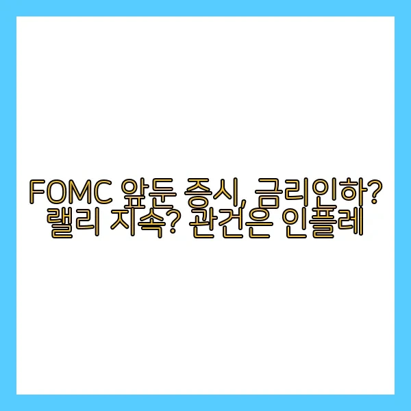 FOMC 앞둔 증시, 금리인하? 랠리 지속? 관건은 인플레