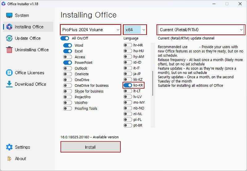 Office 2016 ~ 2024 Installer v1.20 :: Windows 10/11