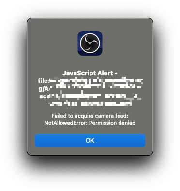 OBS Browser Camera Permission