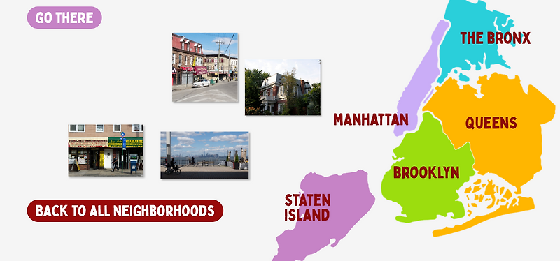 Five boroughs of NYC