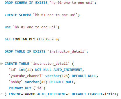 Spring> Hibernate> @OneToOne Mapping