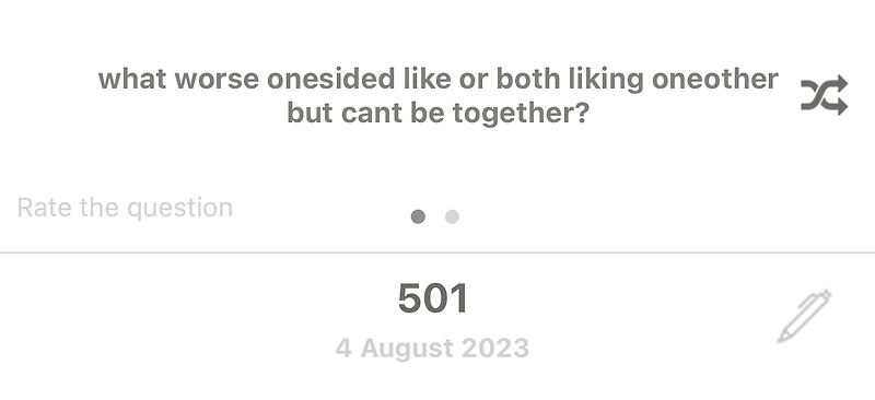 Question Diary 230804FRI: Q501