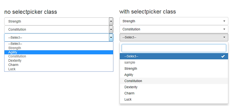 bootstrap selectpicker multiple js 수정: 전체 선택이 체크 되어 있는 상태에서 다른 옵션이 하나라도 체크 해제될 경우 전체 선택도 같이 체크 해제 되게