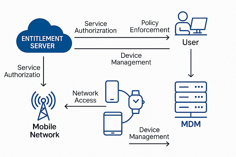 Entitlement server,권한 서버,MDM과 비교,통신사 사례