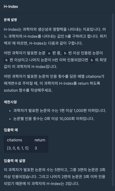 (Python/LV2) H-Index