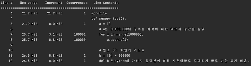 [Utils] Python 메모리 프로파일러 (memory_profiler)