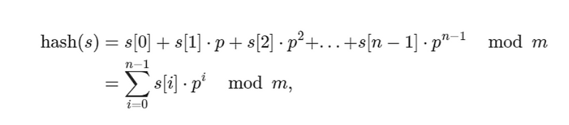문자열 hashing function 빠르게 계산하는 방법