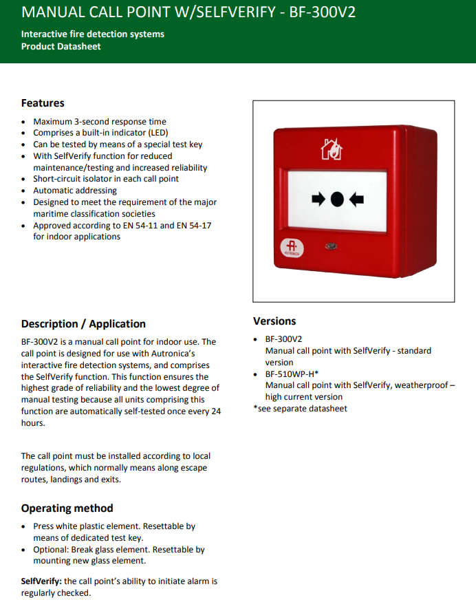 AUTRONICA Manual Call point and Spare parts