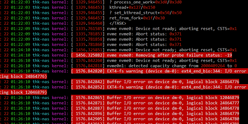 ubuntu, nvme, Input/output error - THK 의 사소한 기록들