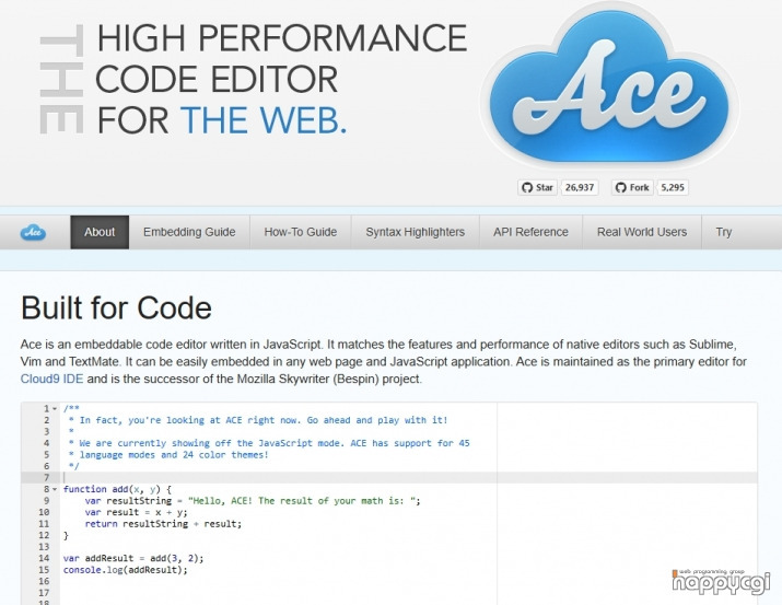 [해피CGI][cgimall] Ace Editor - 쉽게 사용이 가능한 코드 에디터