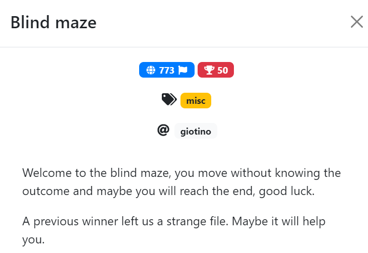 [CTF] open.ecsc2024 - Blind maze