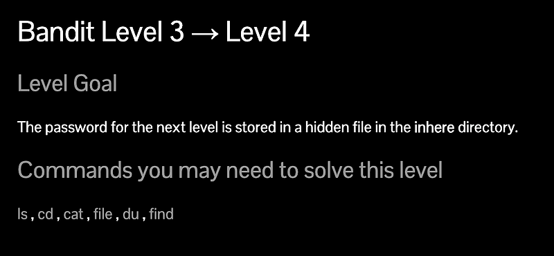 [2024/bandit] bandit level3 -> level4 Write-up — 너드인의 밤
