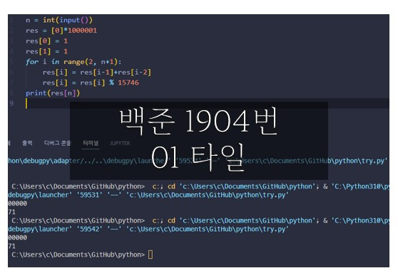 [백준 1904번] 결과값으로 큰 정수의 나머지를 원하는 경우 — nstgic3_archive