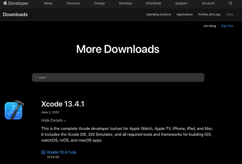 .NET MAUI iOS Xcode 구버전 설치하는 방법