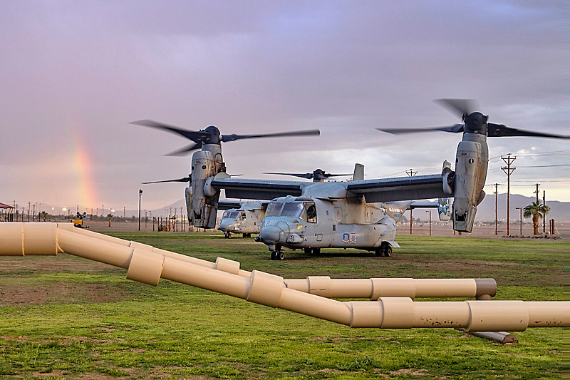 WTI 2-25 훈련중 MV-22B와 CH-53E 비전투원 대피 작전 지원