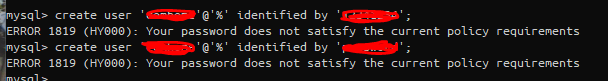 [Mysql] Your password does not satisfy the current policy requirements 오류 해결