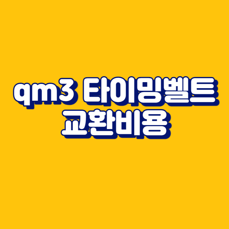 qm3 타이밍벨트 교환비용