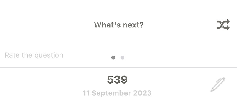 Question Diary 230911MON: Q539