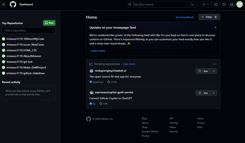 [Github] github 업로드하기, git remote, git push