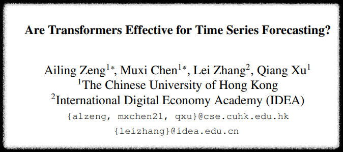 [LTSF] Are Transformers Effective for Time Series Forecasting?