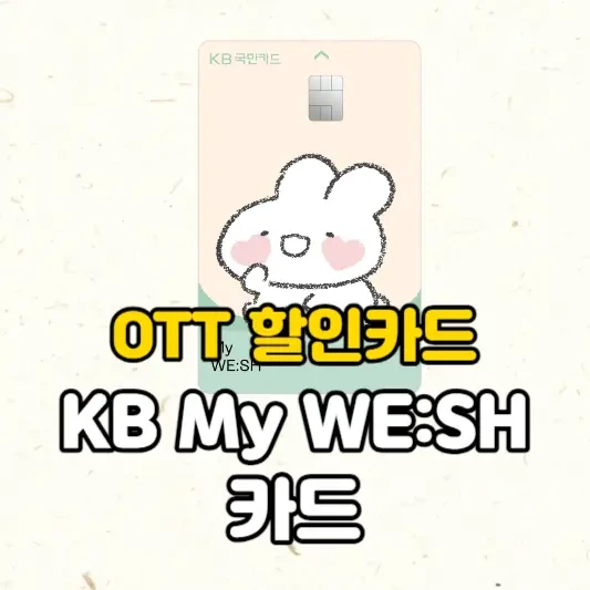 OTT 할인카드 추천(KB My WE:SH 카드)