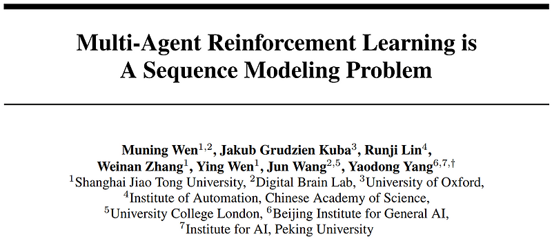 Multi-Agent Reinforcement Learning is A Sequence Modeling Problem :: 헬스쟁이 프로그래머