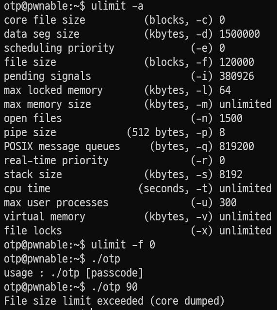 [Pwnable.kr] otp 풀이