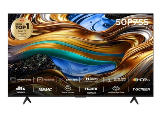 TCL 50P755 4K UHD LED 스마트 TV 50인치 298,190원, 가성비TV