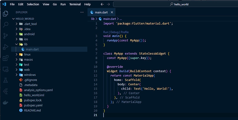 4.Hello World 코드 분석_Flutter, Bootstrap을 활용한 크로스 플랫폼 웹 개발