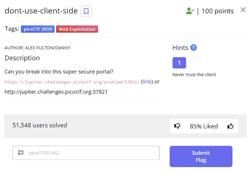picoCTF: dont-use-client-side(Web)