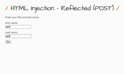 [bWAPP] HTML Injection - Reflected (POST)