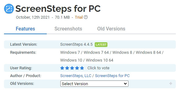 ScreenSteps for PC 무료 다운로드