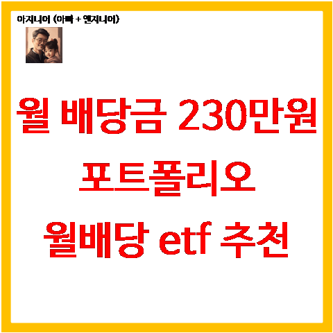 월 배당금 230만원 포트폴리오 월배당 etf 추천