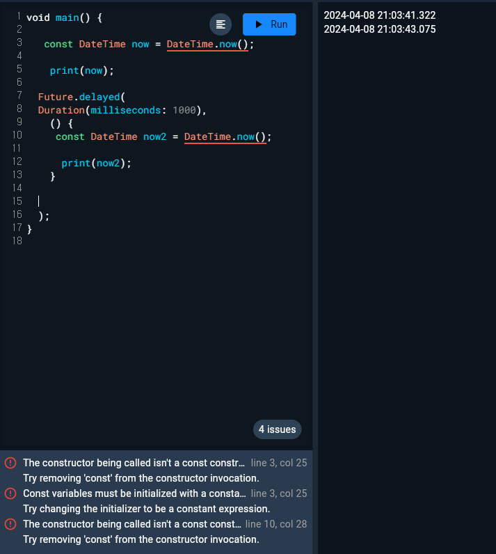 Dart 언어 정리 : Final, Const
