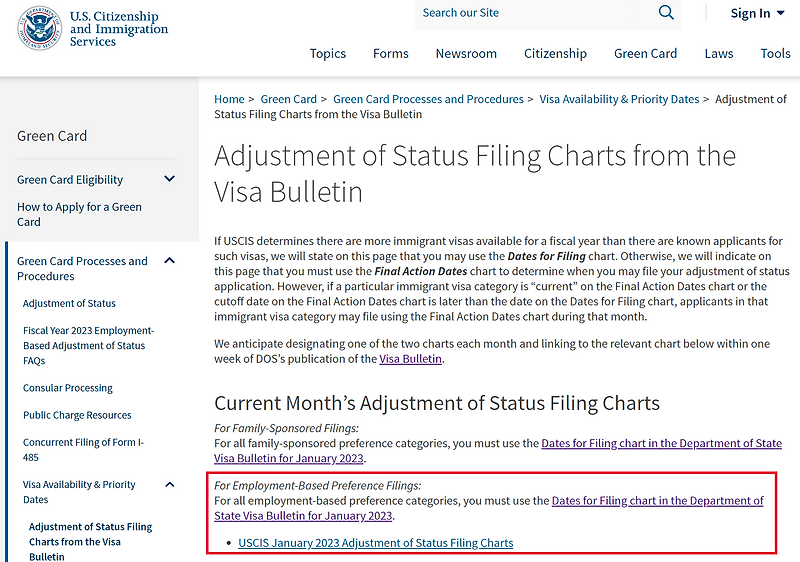 NIW EB-2 DS-260 영주권 문호 확인하는법