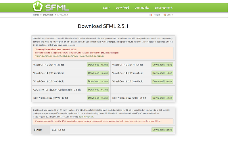 SFML 프로젝트 세팅