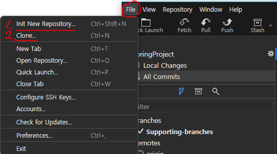 Git - git fork 로 협업하기 + Merge , commit 오류