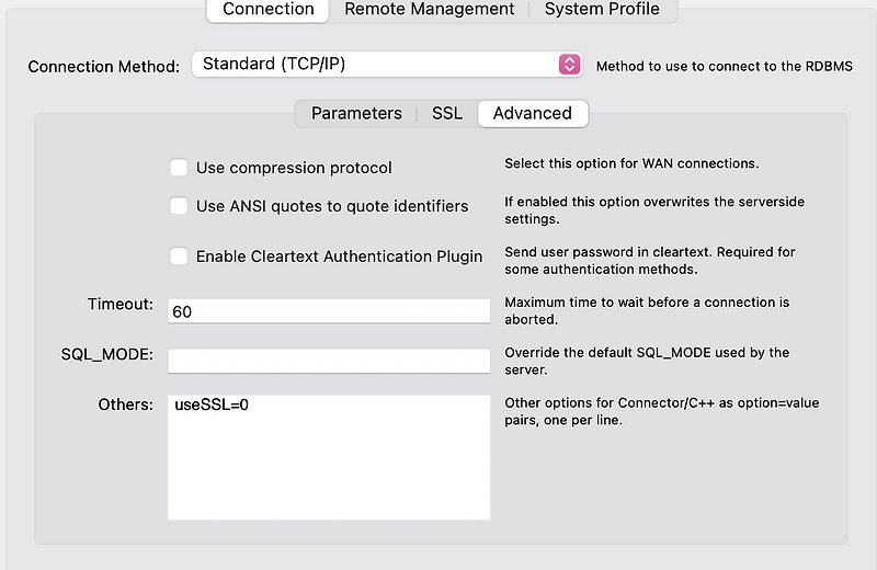 [MySQLWorkbench] connection error: SSL is required but the server doesn't support it