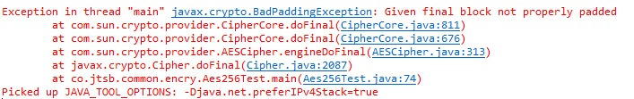 [JAVA] javax.crypto.BadPaddingException 암복호화 키 오류 해결