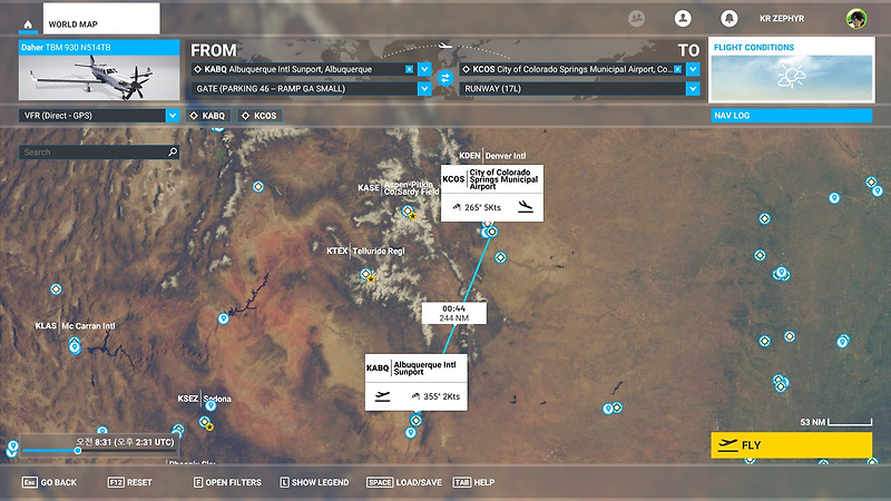 [Leg2] Albuquerque Intl Sunport(KABQ) to City Of Colorado Springs Mun ...