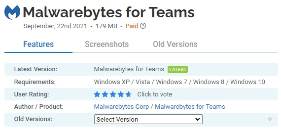 Malwarebytes for Teams 무료 다운로드