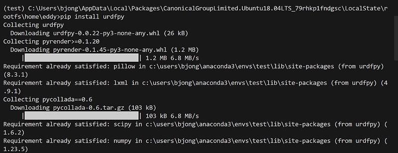 [ROS] python에서 urdf 사용하기 urdfpy