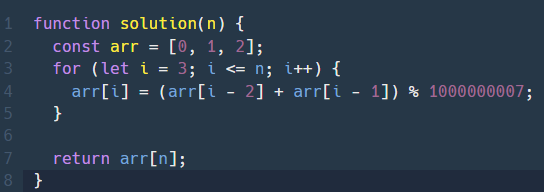 [프로그래머스] Lv.2 2 x n 타일링 (JavaScript) :: hwannee.dev