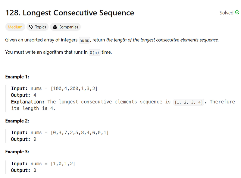 leetcode 128. Longest Consecutive Sequence
