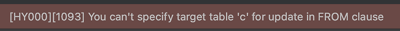 Mysql Error 1093 You Cant Specify Target Table For Update In From Clause 5371